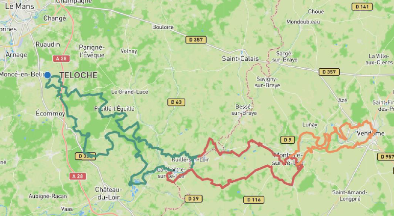 parcours de Bercé par le Loir